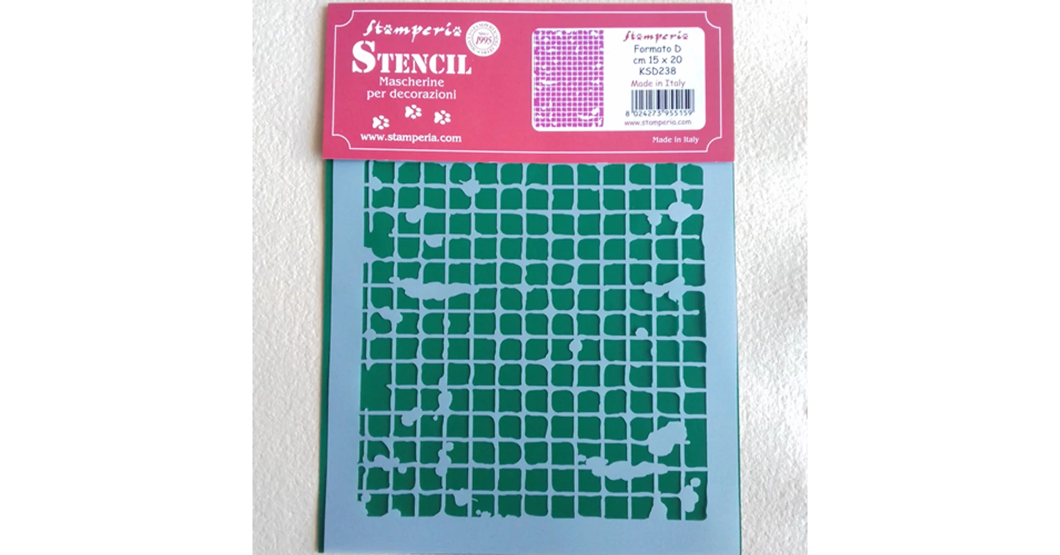 Stencil sablon / 15*20cm Négyzetrács - Sablon, stencil